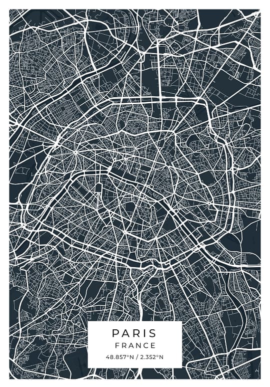 Custom Paris map & city posters - Poster Star
